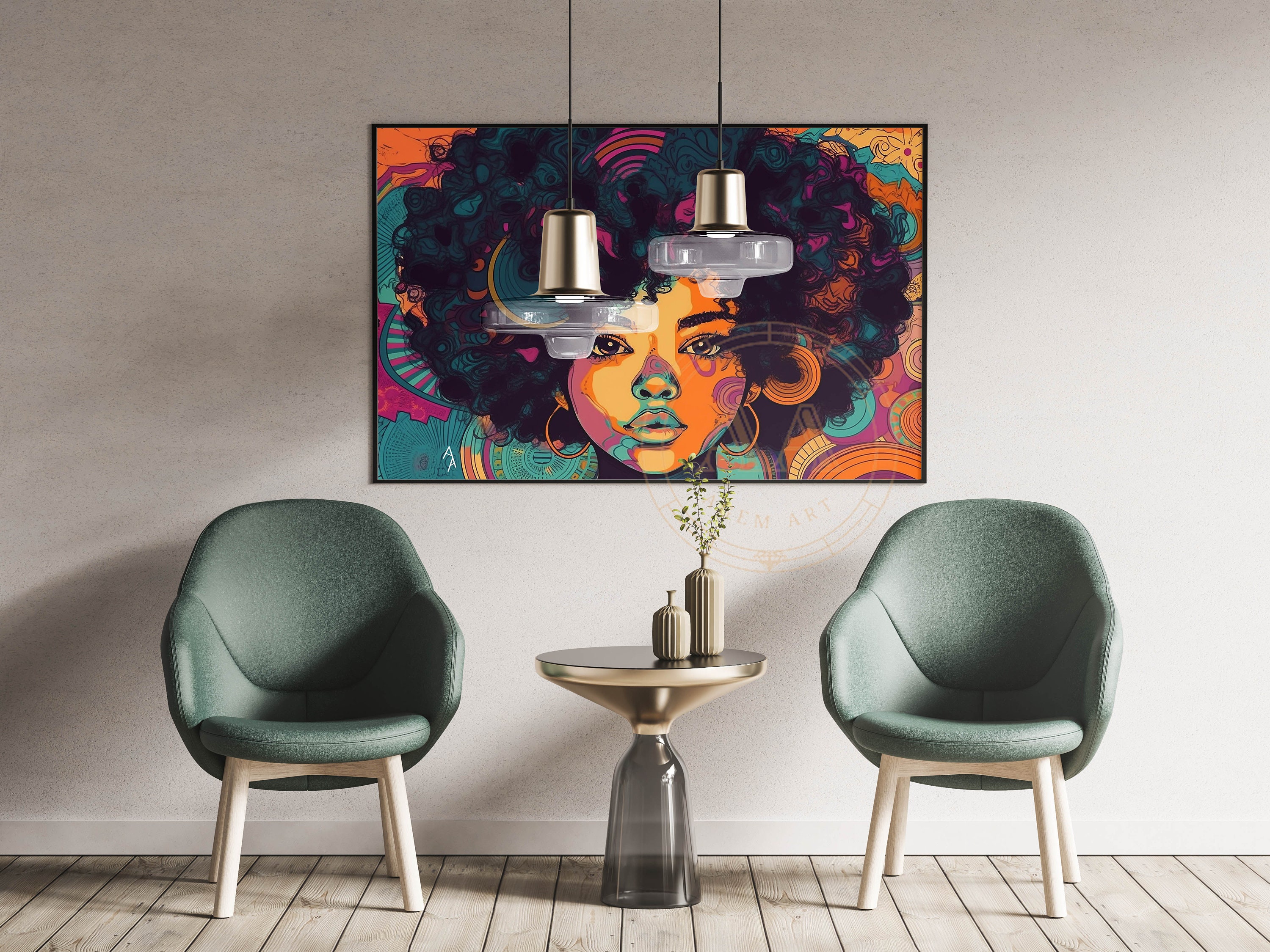 Black Girl Art Deco Afro | INSTANT DOWNLOAD | Black Art | African ...