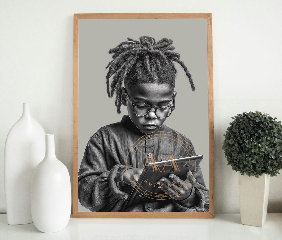 Black Girl Tech Genius Art Print | Kids Room Decor (digital Download ...
