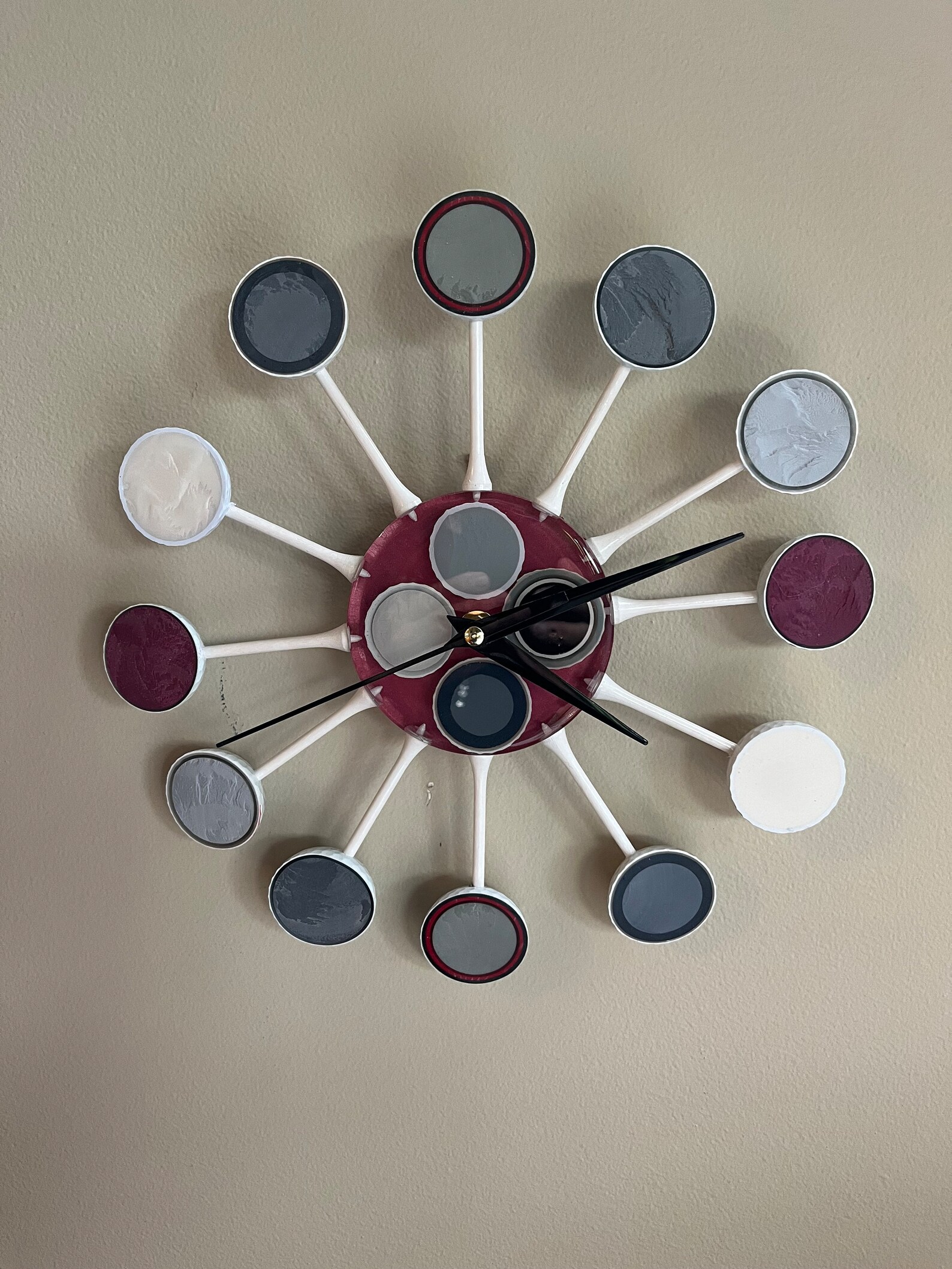 Mid Century Modern Hand Made Golf Ball Wall Clock, Don't Miss Your Tee ...