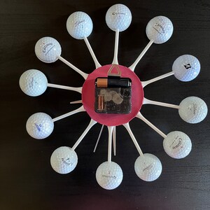 Mid Century Modern Hand Made Golf Ball Wall Clock, Don't Miss Your Tee ...
