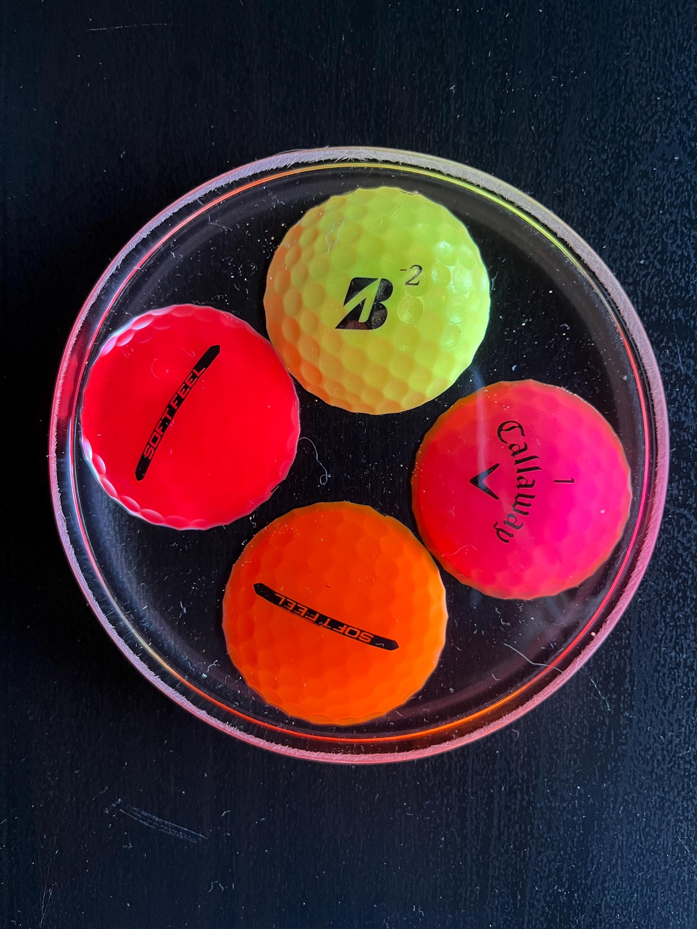 Colorful Golf Ball Resin Coasters Made From Colored Golf Balls. Golf ...