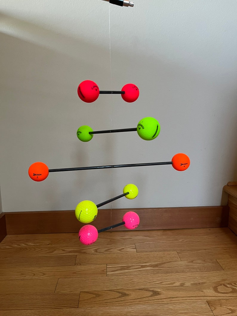 Golf Ball Kinetic Mobile, Colorful Golf Mobile, Golf Gift, Golf Lover ...