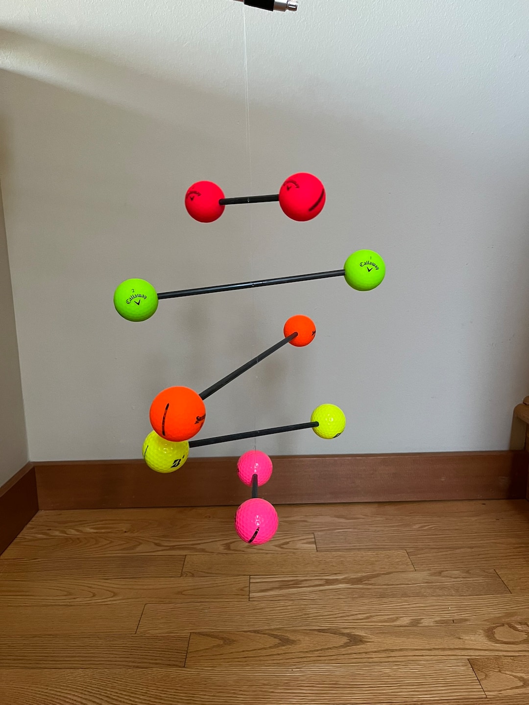 Golf Ball Kinetic Mobile, Colorful Golf Mobile, Golf Gift, Golf Lover ...