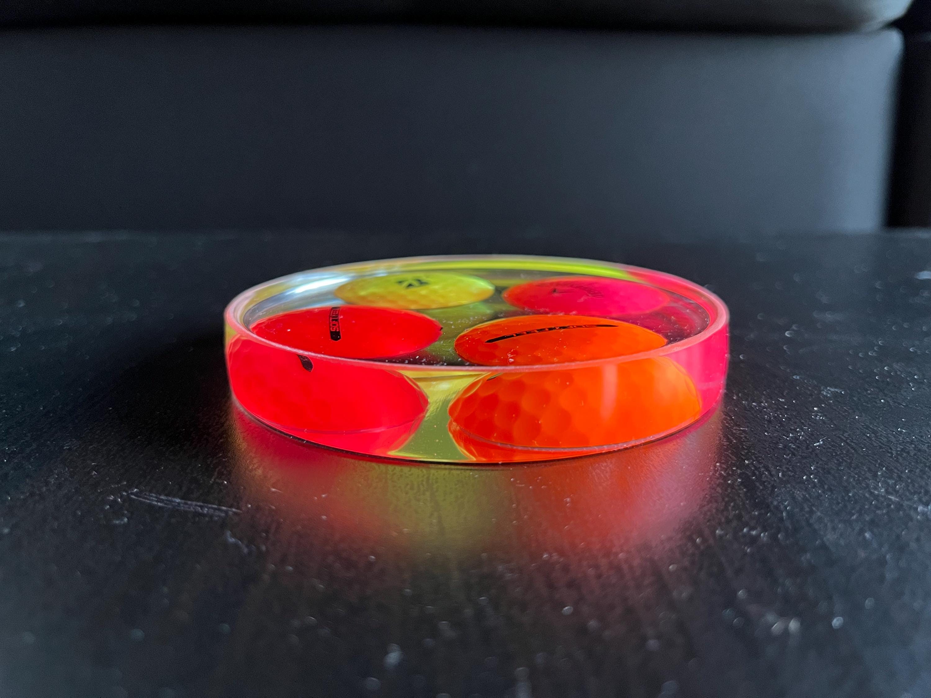Colorful Golf Ball Resin Coasters Made From Colored Golf Balls. Golf ...