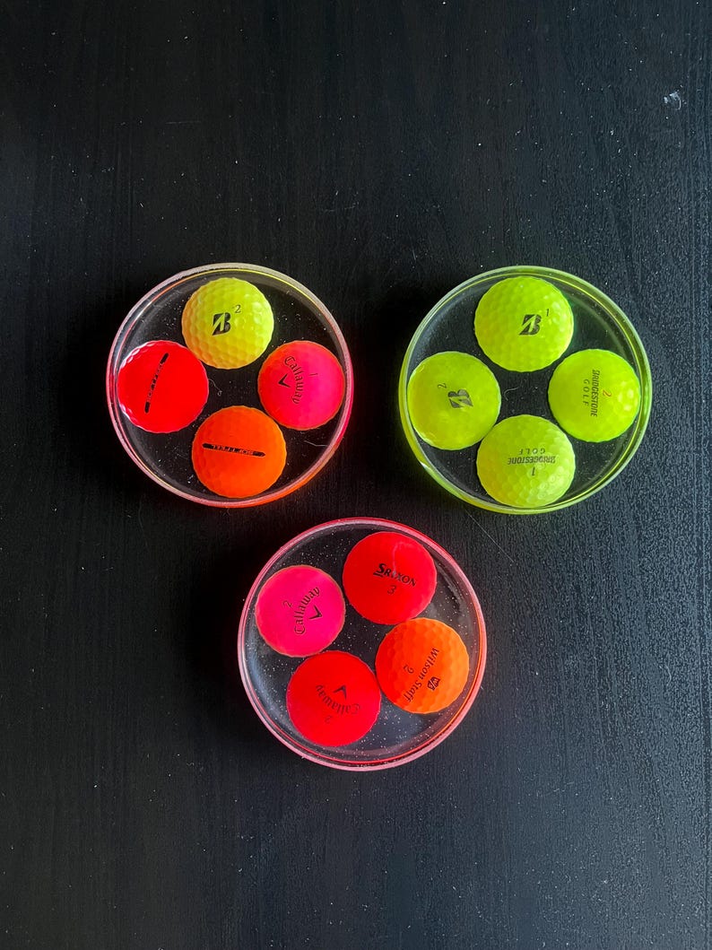 Colorful Golf Ball Resin Coasters Made From Colored Golf Balls. Golf ...