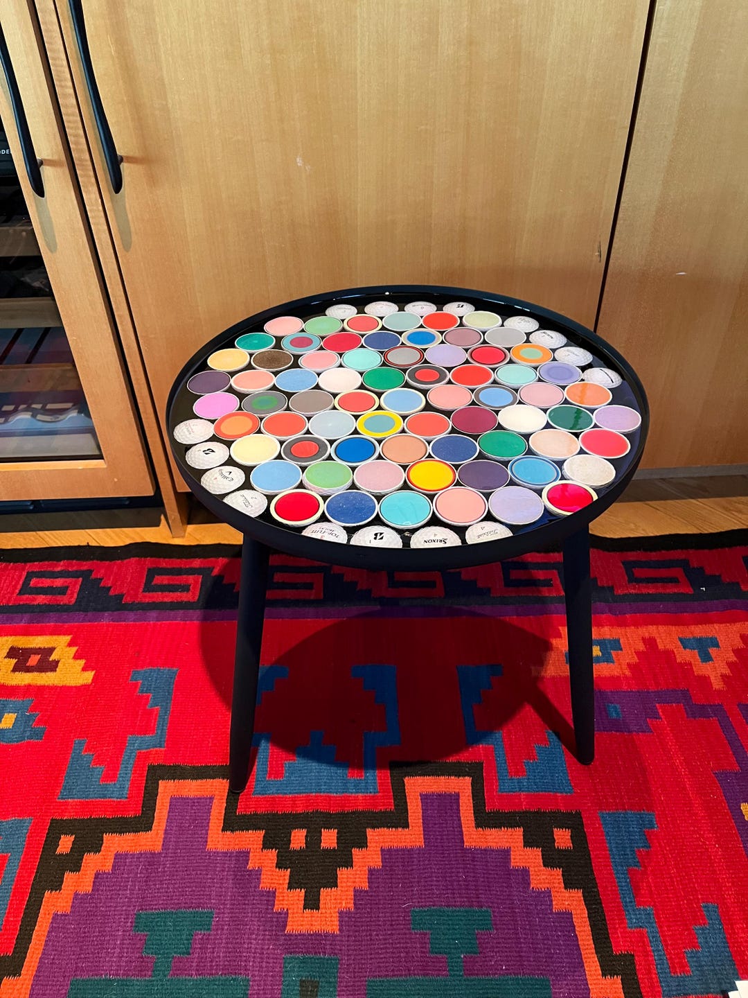 Colorful Golf Ball and Resin 17 Inch Round Coffee/side Table, Golf ...