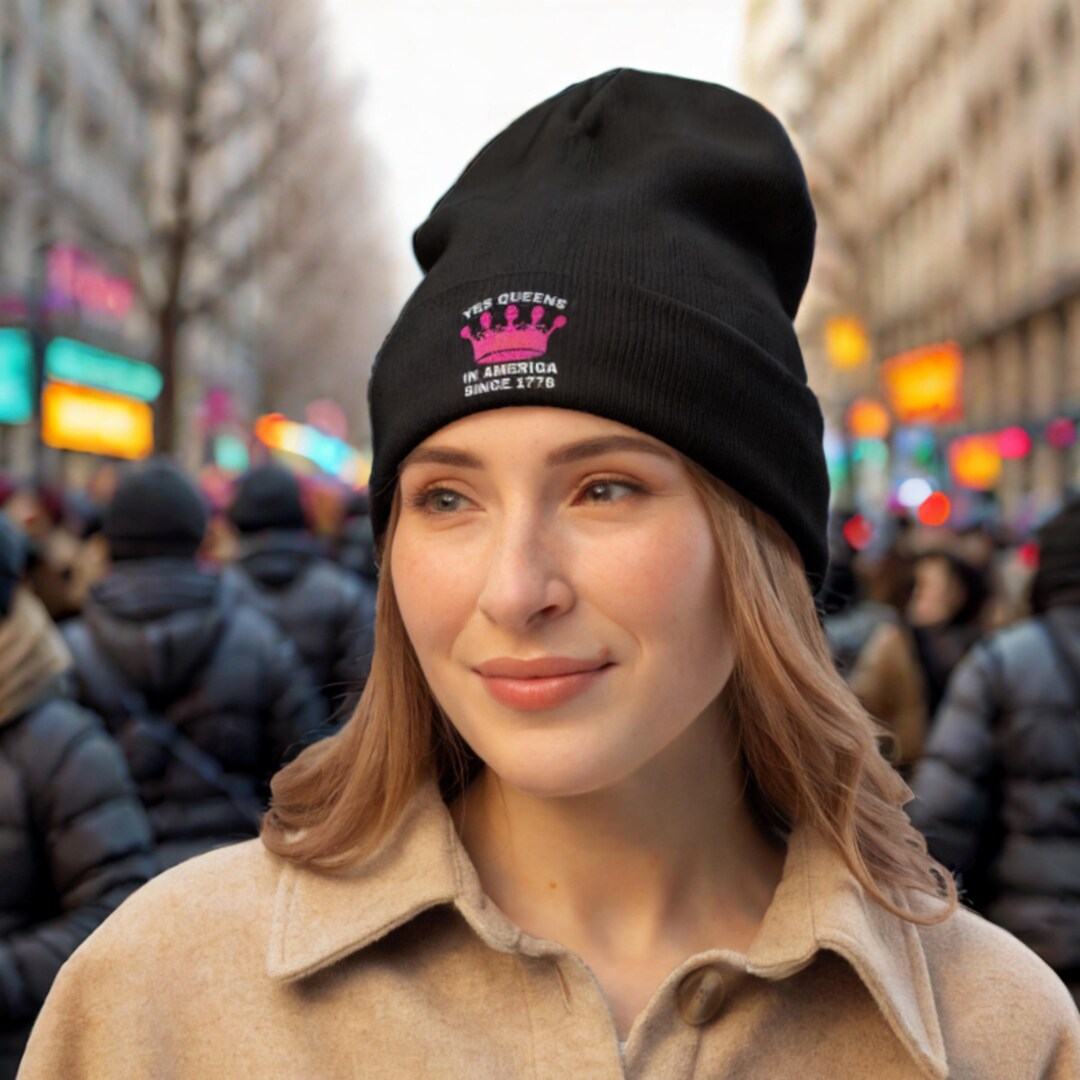 Yes Queens Embroidered Beanie, Political Protest Hat - Etsy