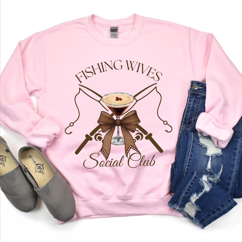 Fishing Wives Social Club Sweatshirt, Coquette Bow, Ocean Core - Etsy