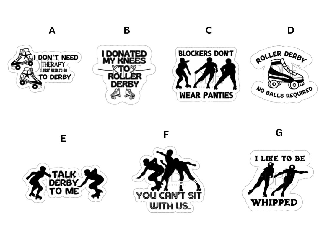 Waterproof Roller Derby Stickers - Multiple to Choose From and Can Be ...