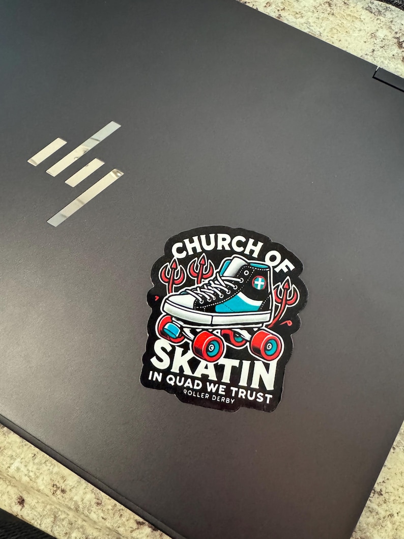 Waterproof Roller Derby Sticker - Church of Skatin - in Quad We Trust ...