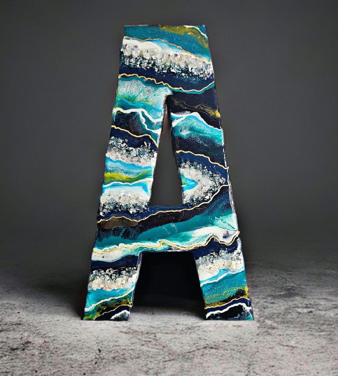 Personalized Resin Art Letters 8" or 16" Tall - Geode Resin - Gift for ...