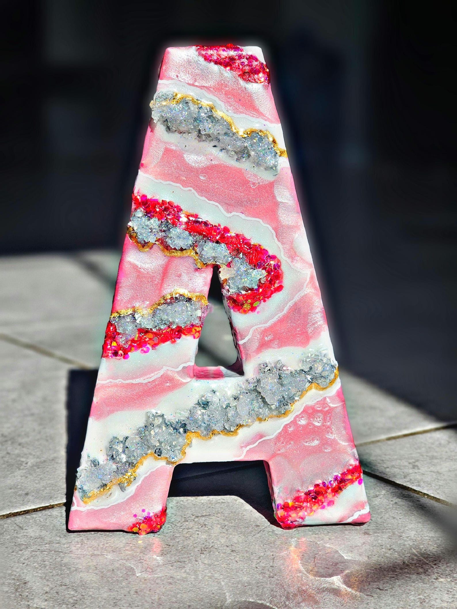 Personalized Resin Art Letters 8" or 16" Tall - Geode Resin - Gift for ...