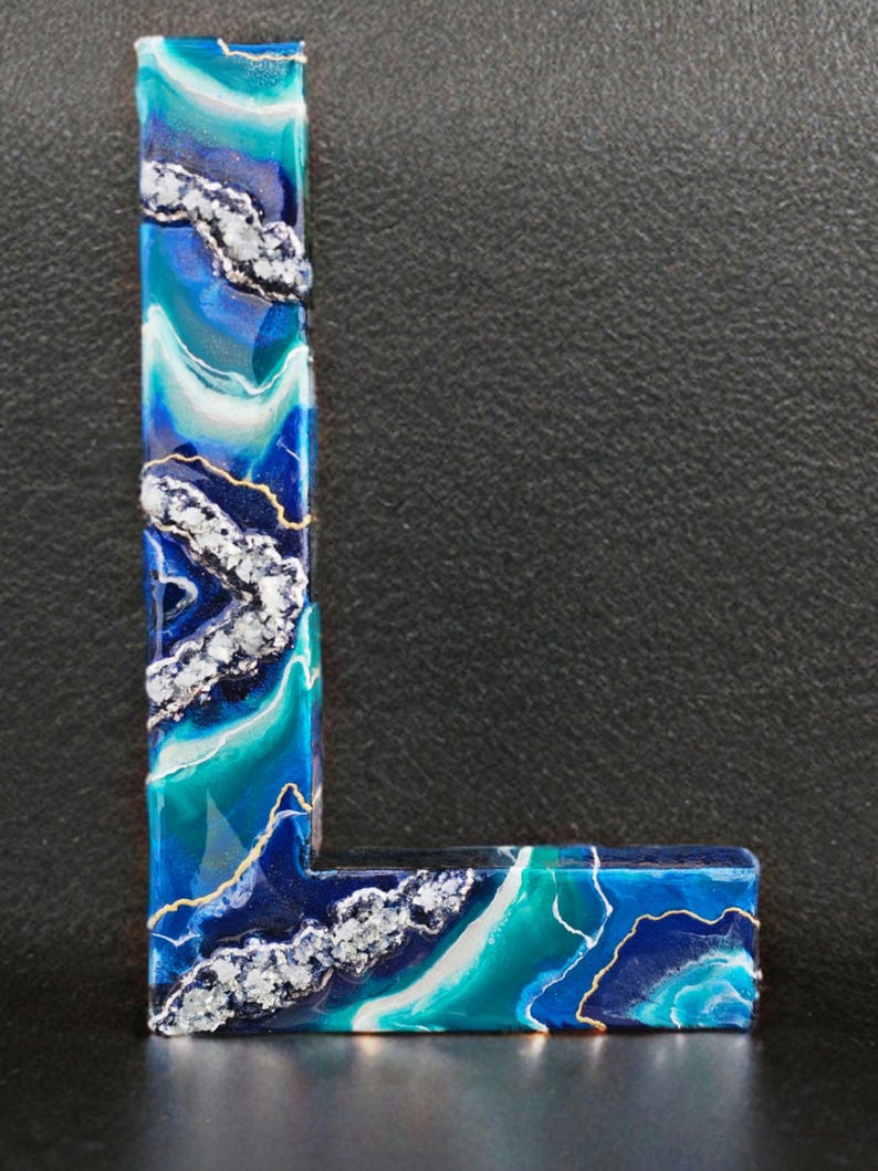 Personalized Resin Art Letters 8 or 16 Tall Geode Resin Gift for ...