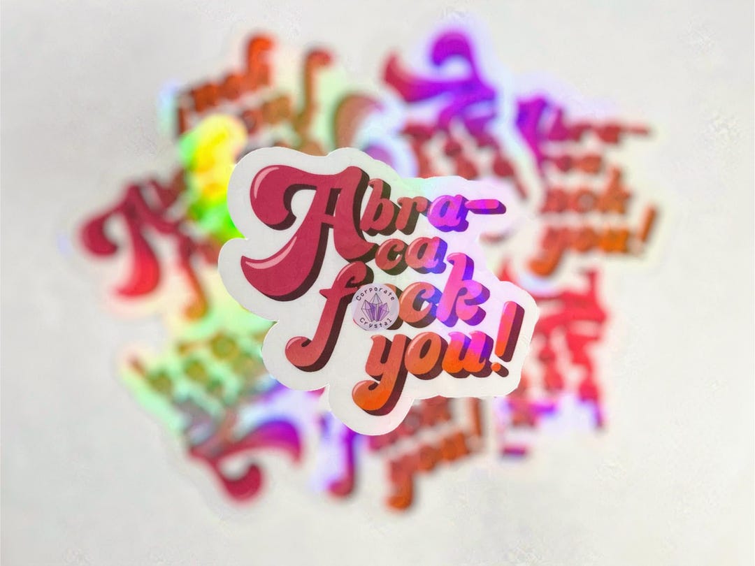 Abracafuck You Sassy TAZ Sticker, Funny Laptop & Phone Decal Notebook Decor Water Resistant ...