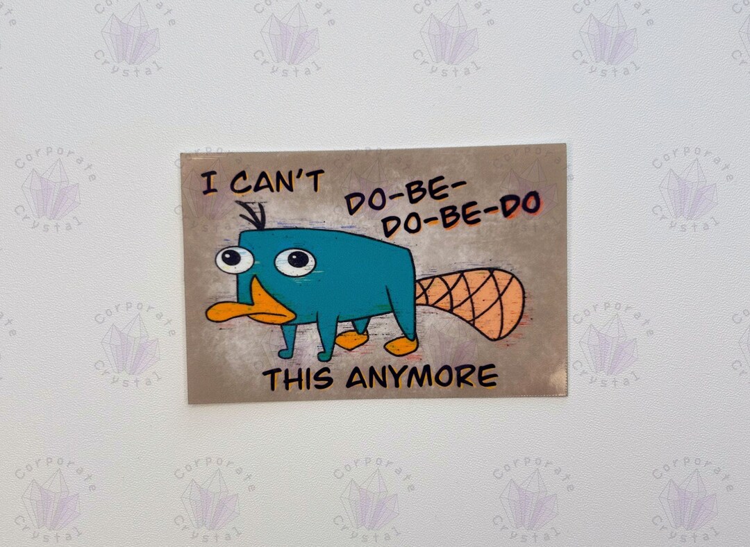 Cursed Perry Theme Song Sticker, Platypus Laptop & Phone Decal Notebook ...