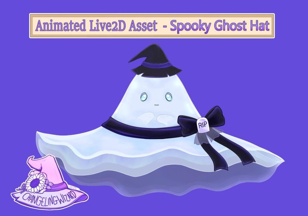 Animated Live2d Vtuber Asset Spooky Ghost Hat - Etsy