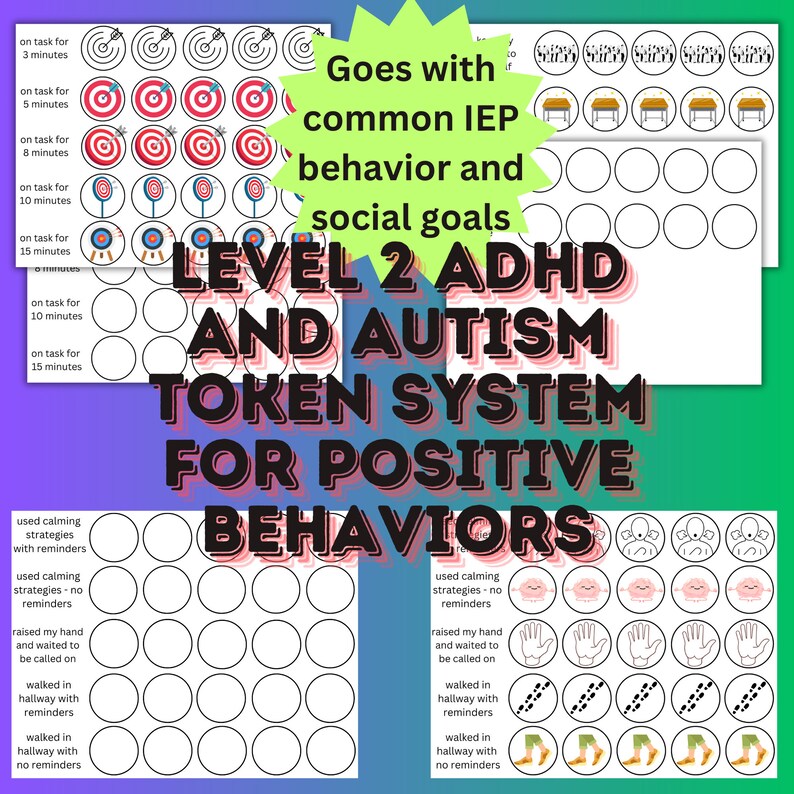 LEVEL 2 ADHD and Autism Behavior Management Token Economy System ...