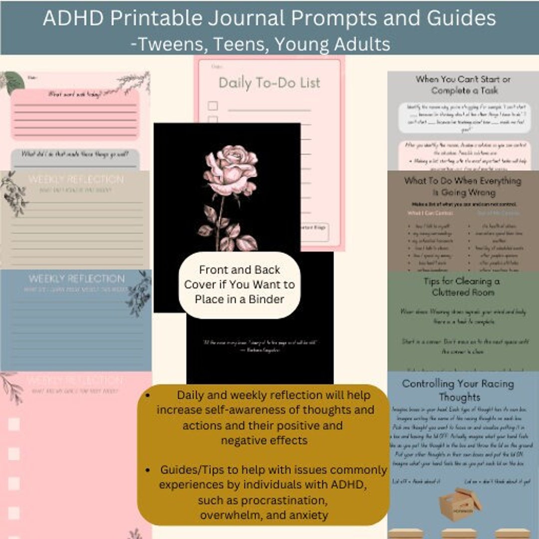 ADHD Help Printable Worksheets Journals Guides Organization - Etsy