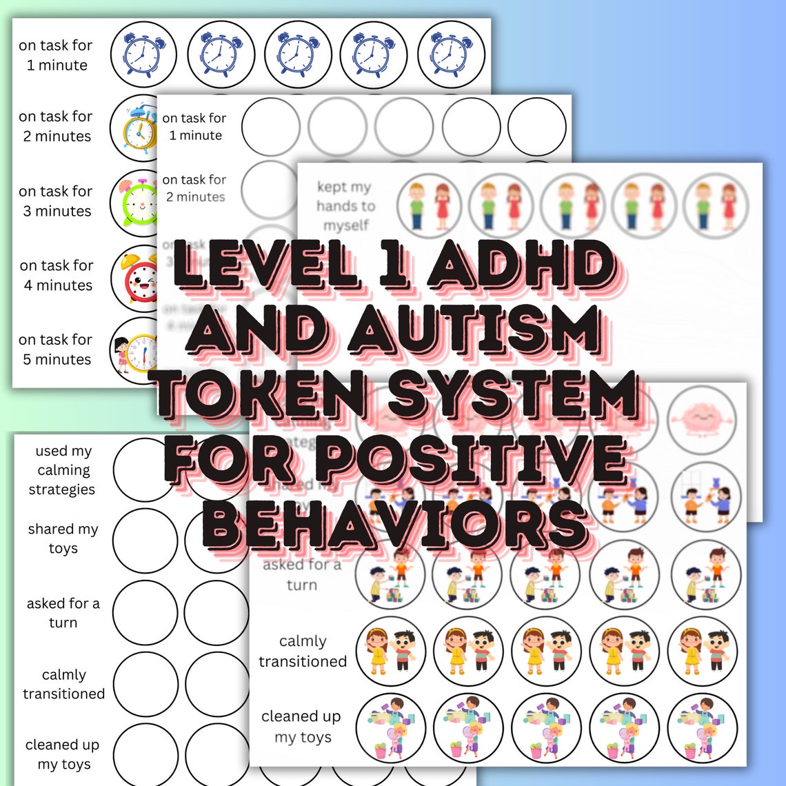 ADHD Autism Token Economy Behavior System: Level 1 (digital Download ...
