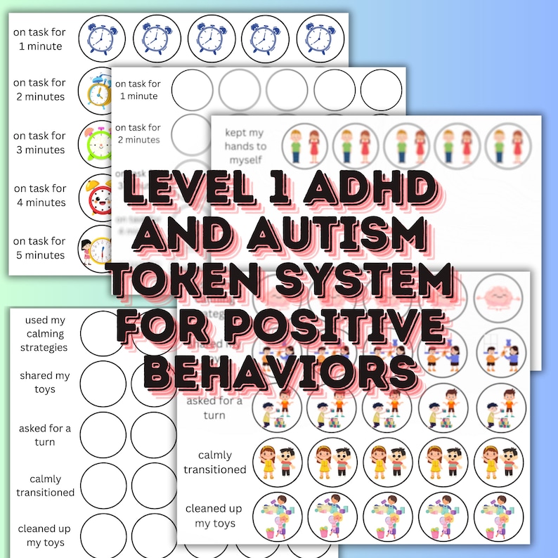 ADHD Autism Token Economy Behavior System: Level 1 (digital Download ...