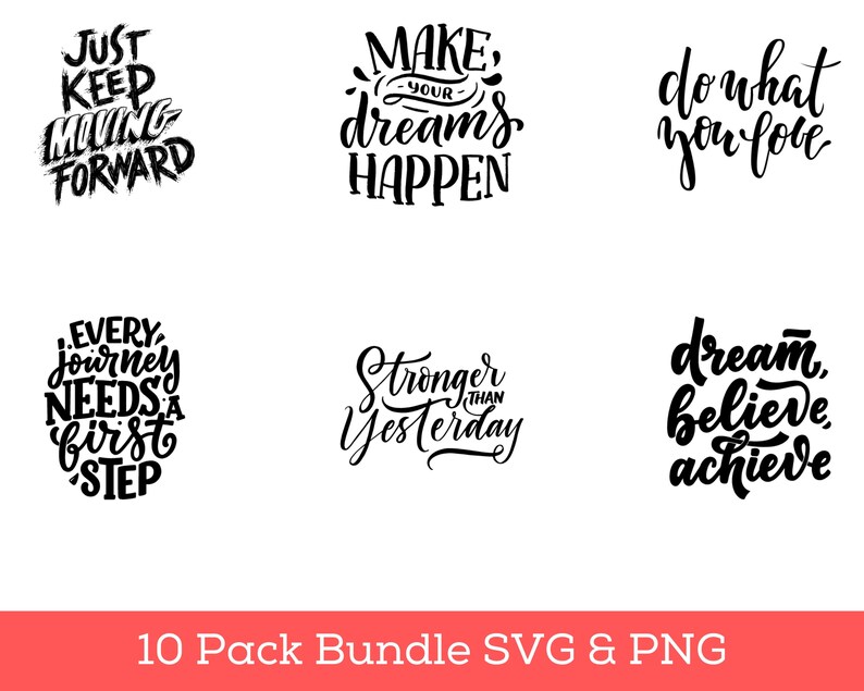 Motivation Quotes SVG, Quotes PNG, Instant Download - Etsy