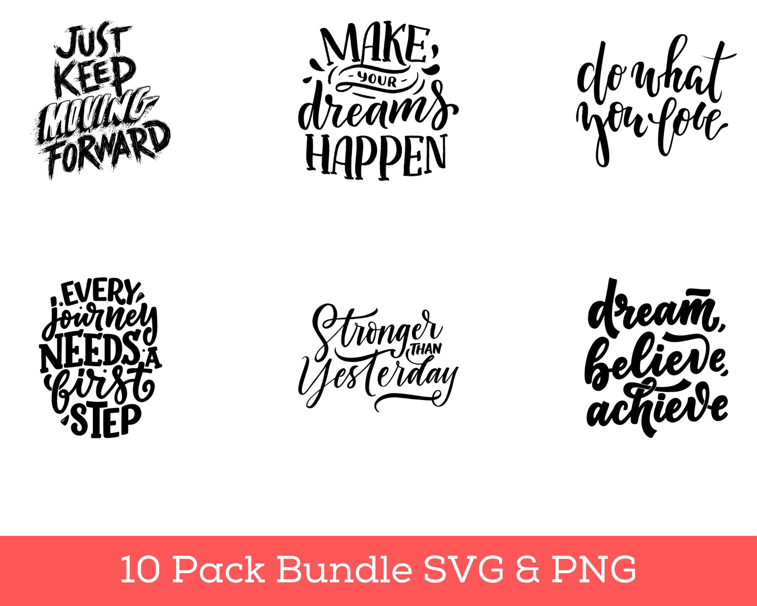 Motivation Quotes SVG, Quotes PNG, Instant Download - Etsy