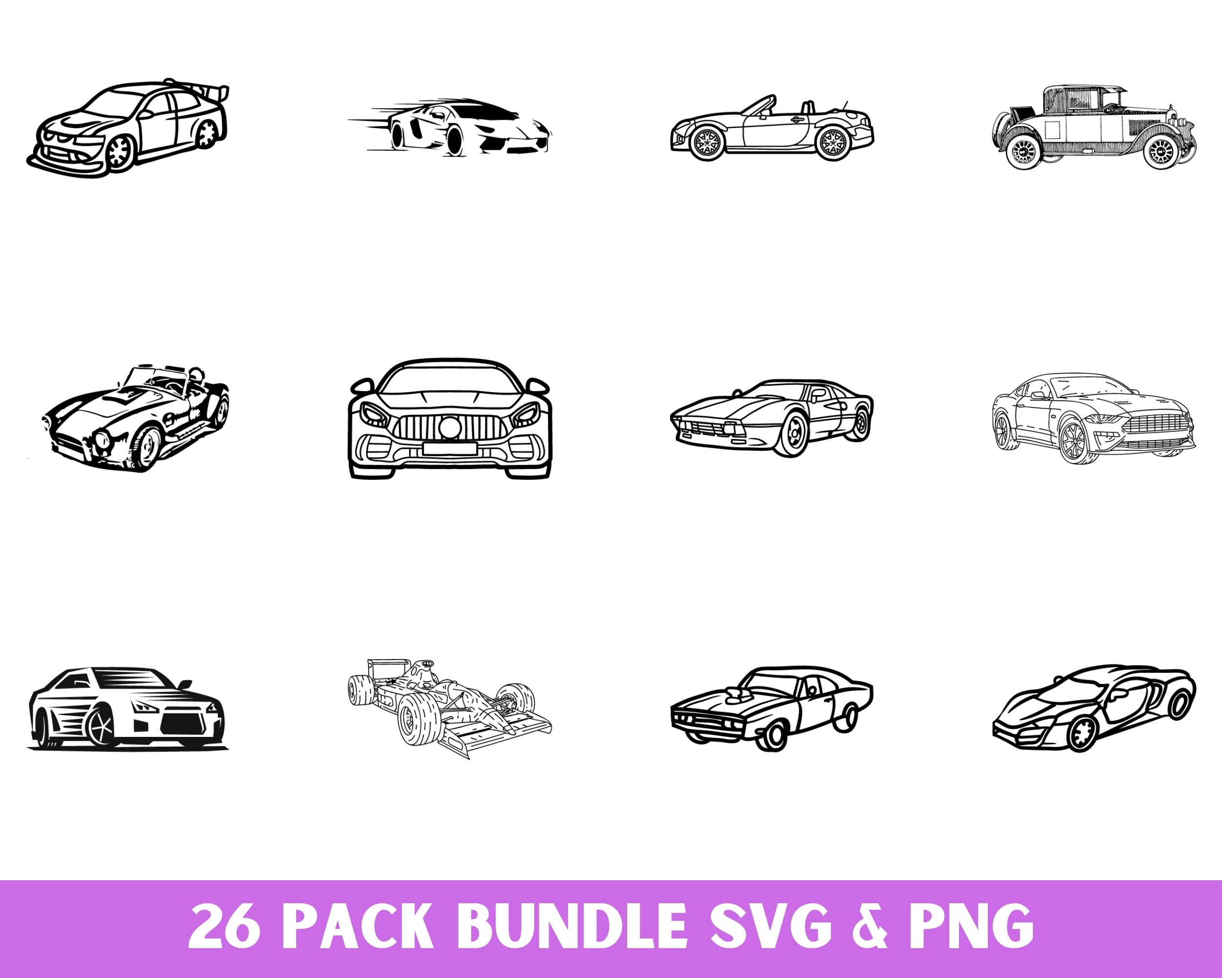 Car SVG, Cars Printable PNG, Instant Download - Etsy