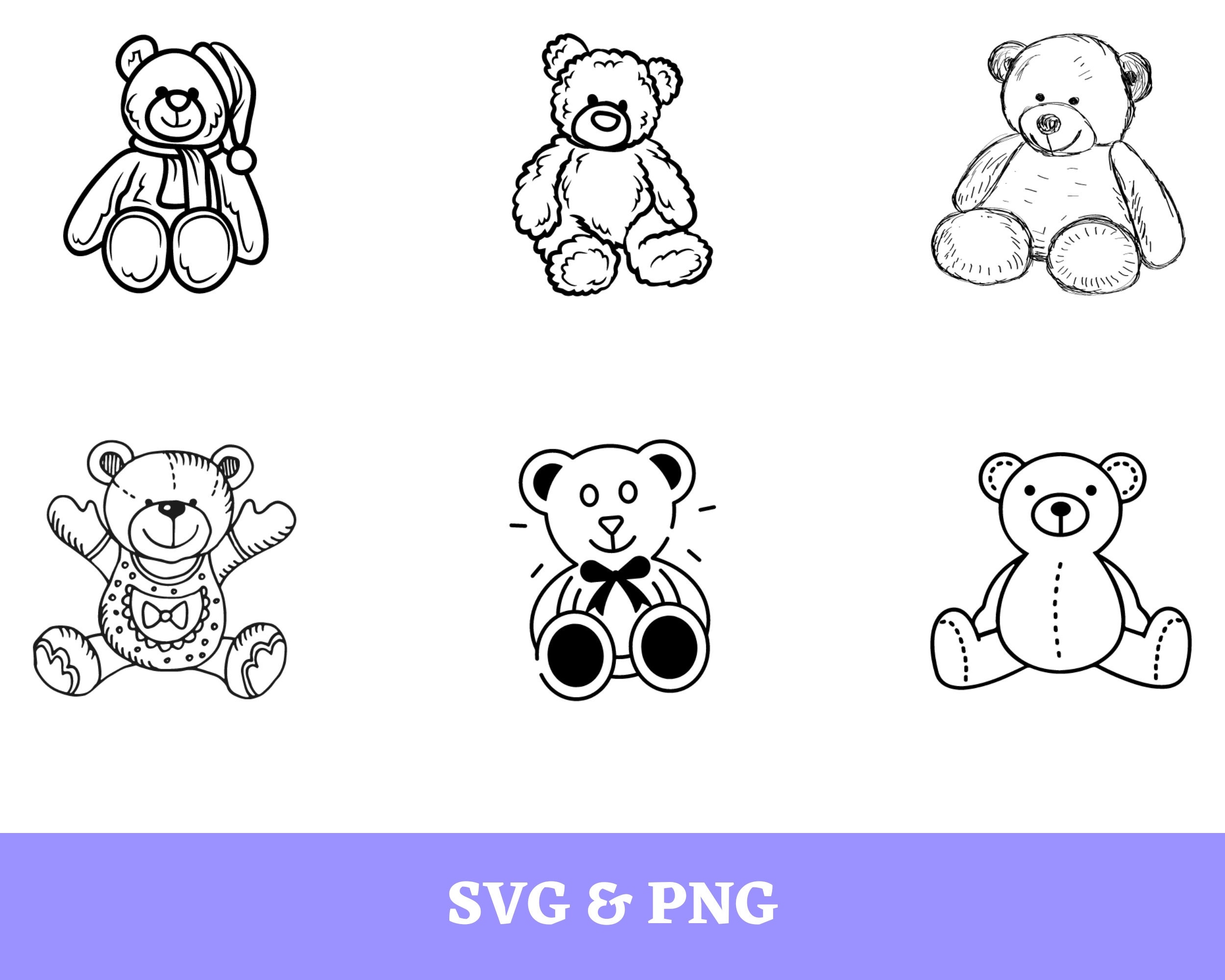 Teddy Bear SVG, Teddy PNG Printable, Digital Download - Etsy Australia