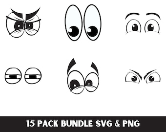 Cartoon Faces Svg Emoji Faces Svg Eyes Svg Cute Faces Svg - Etsy