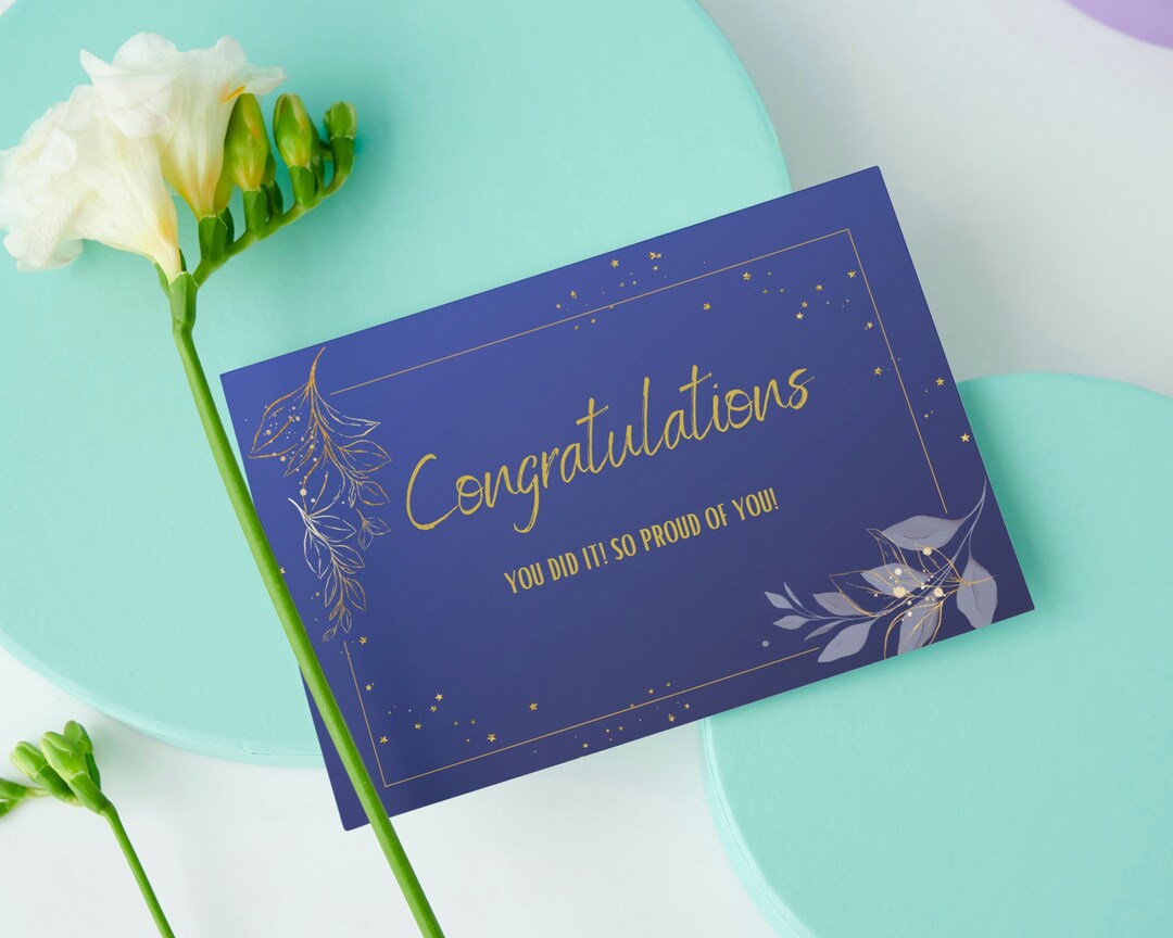 Congratulation Card Printable, Digital Download, JPEG and PDF - Etsy