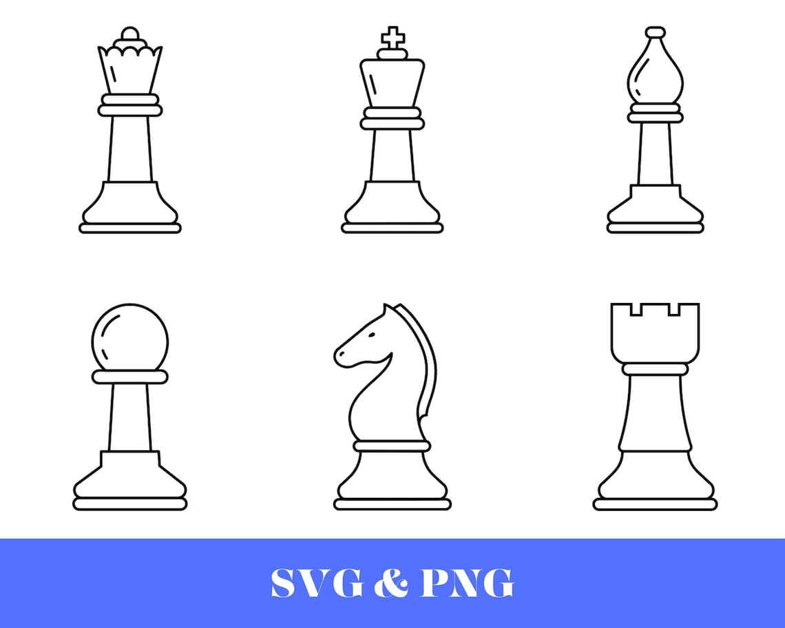 Chess Pieces SVG Bundle | Chess Clipart PNG | Chess Board Game SVG ...