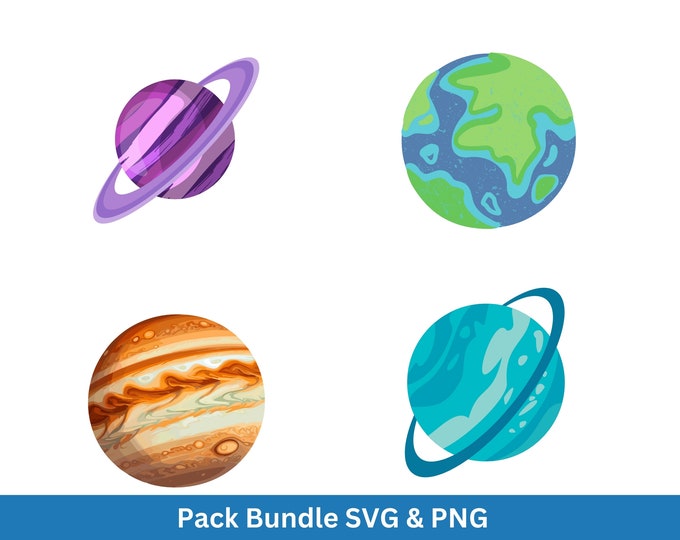 Cosmic Pack Clip Art Planet Svg Png Jpg Dxf Eps Bundle Printable ...