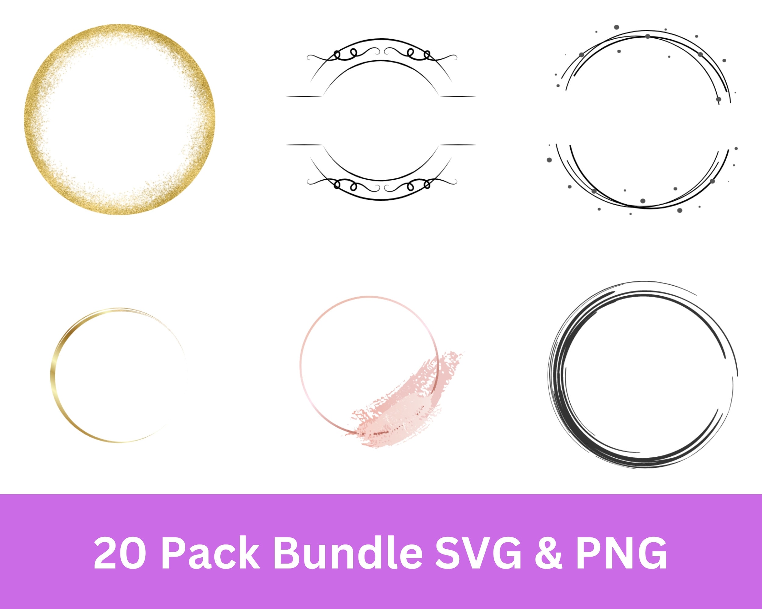 Circle Frame SVG, Digital Download, Circle PNG - Etsy