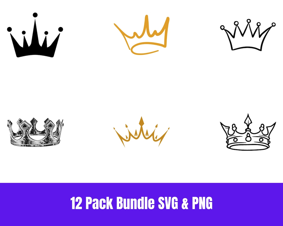 Crown SVG, Printable Crown PNG, Instant Download - Etsy