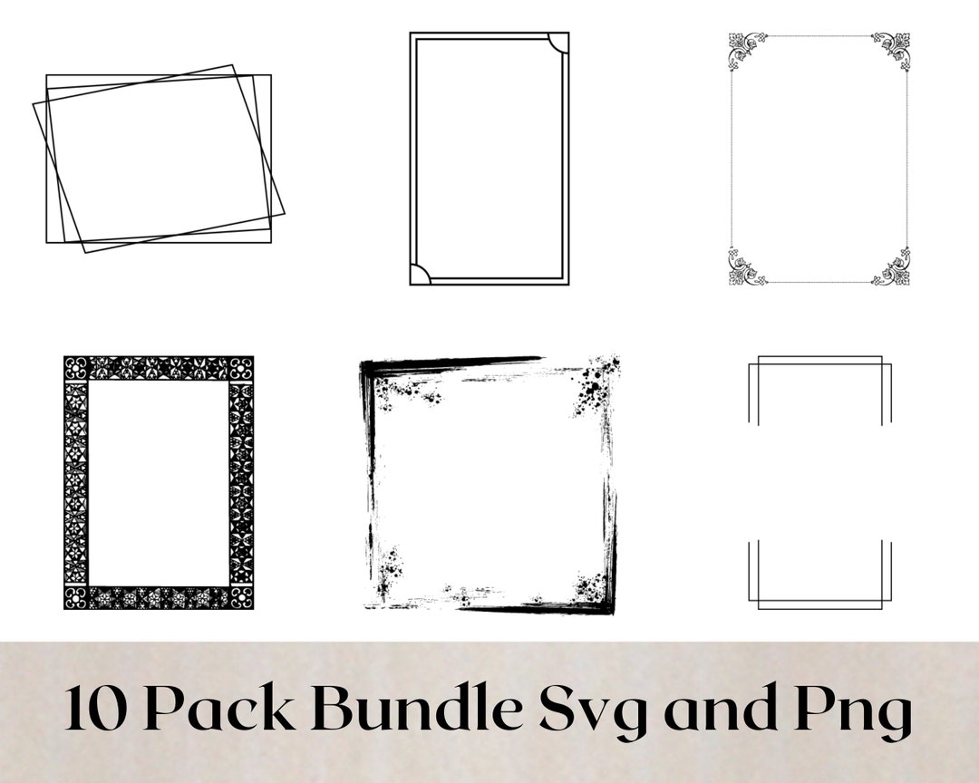 Frame SVG, 10 Pack Bundle SVG and PNG, Digital Download, Silhouette - Etsy