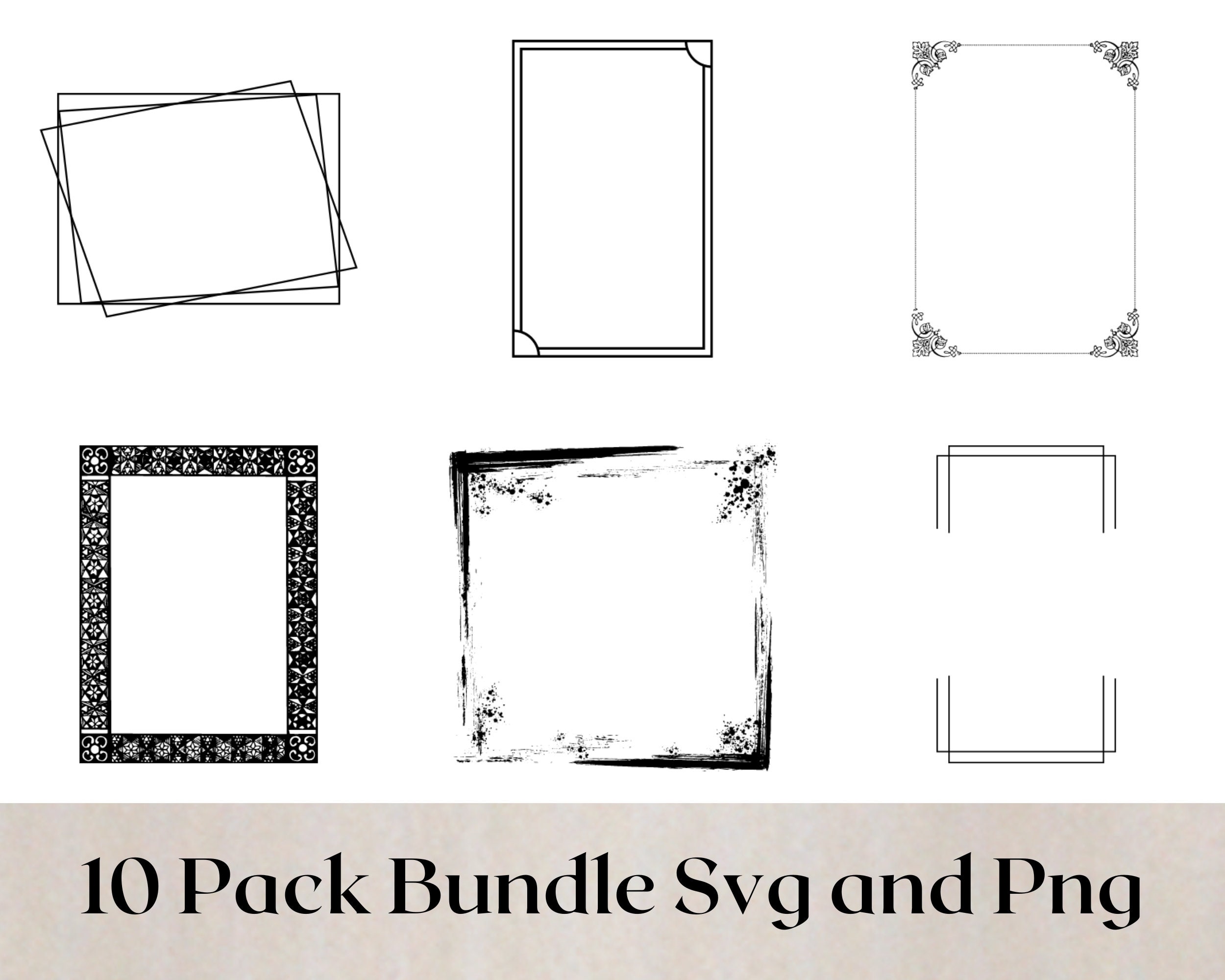 Frame SVG, 10 Pack Bundle SVG and PNG, Digital Download, Silhouette - Etsy