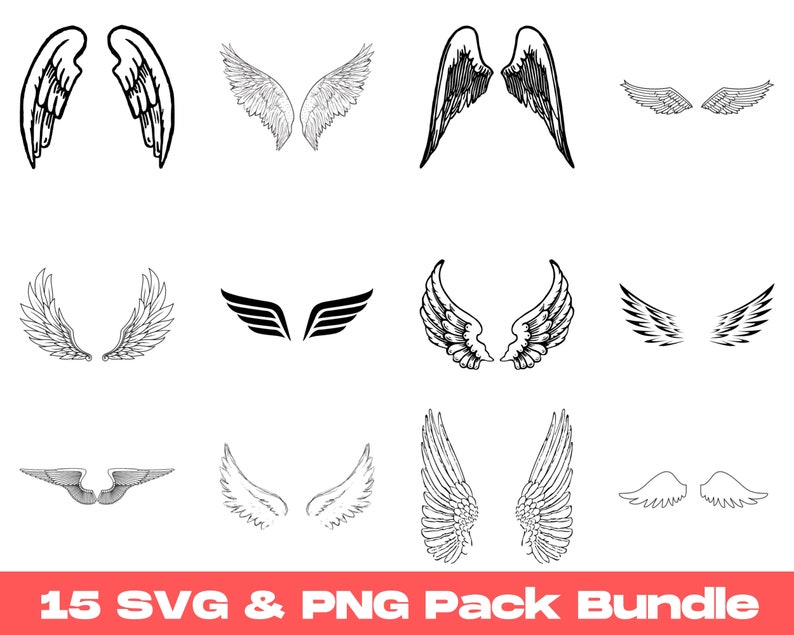 Wings SVG, Print Wing PNG, Instant Download - Etsy Canada