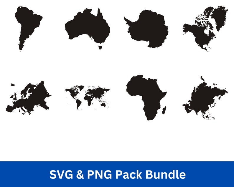 Continent SVG, Printable PNG - Etsy