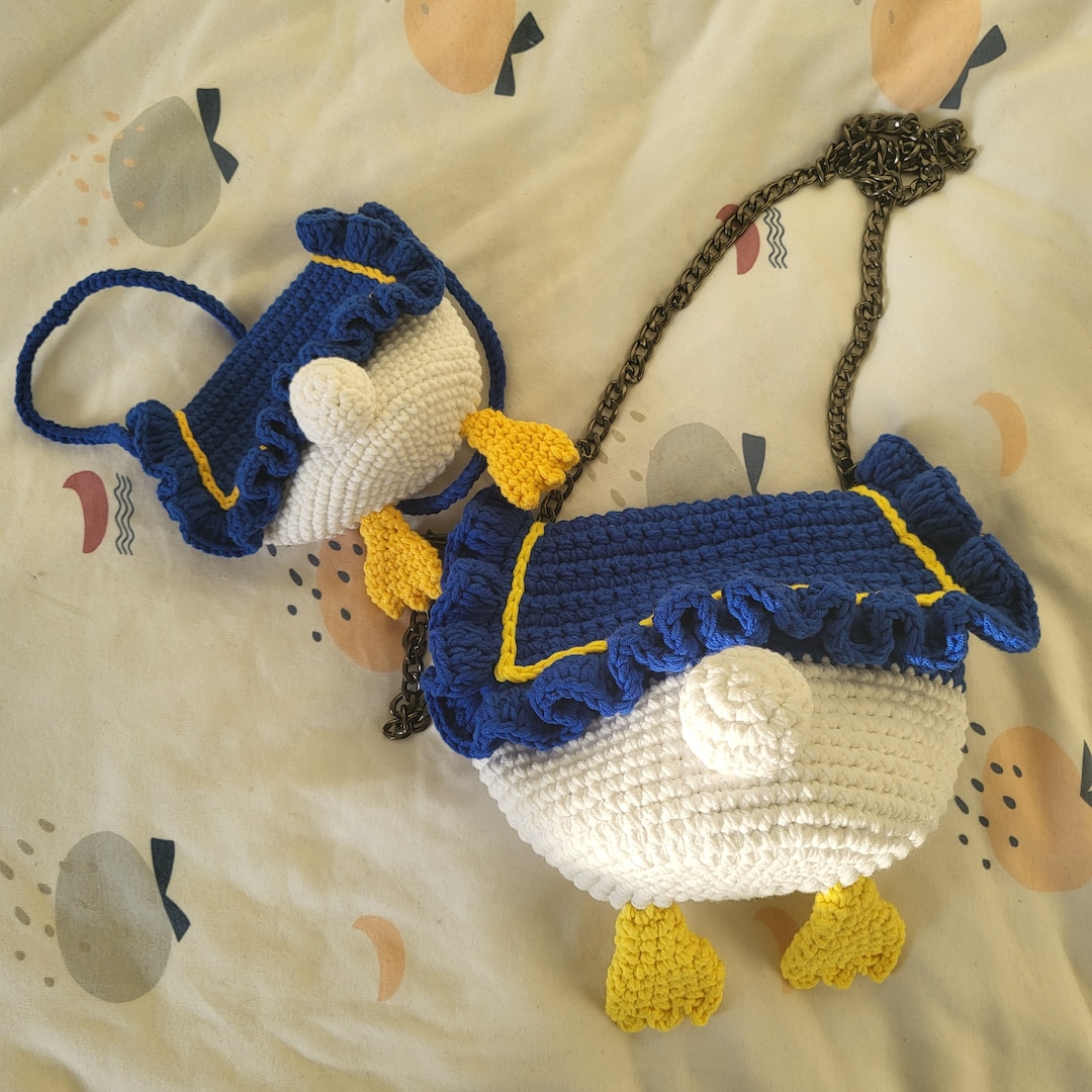 Donald/daisy Duck Crossbody Bag for Adults and Kids, Handmade Crochet ...