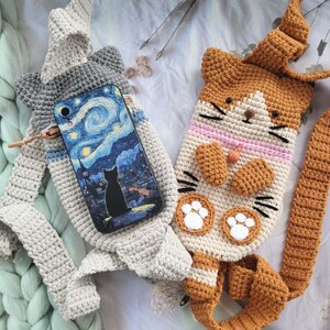 Handmade Cat Crossbody Bag – Cute Handwoven Design, Fits Phone, Perfect ...