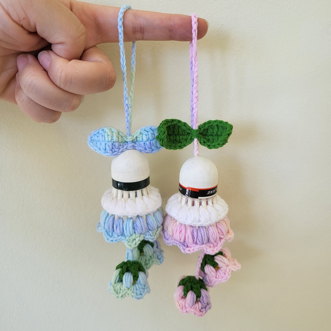 Badminton Shuttlecock/birdie Crochet Ornaments, Bag Hanging/car Mirror ...