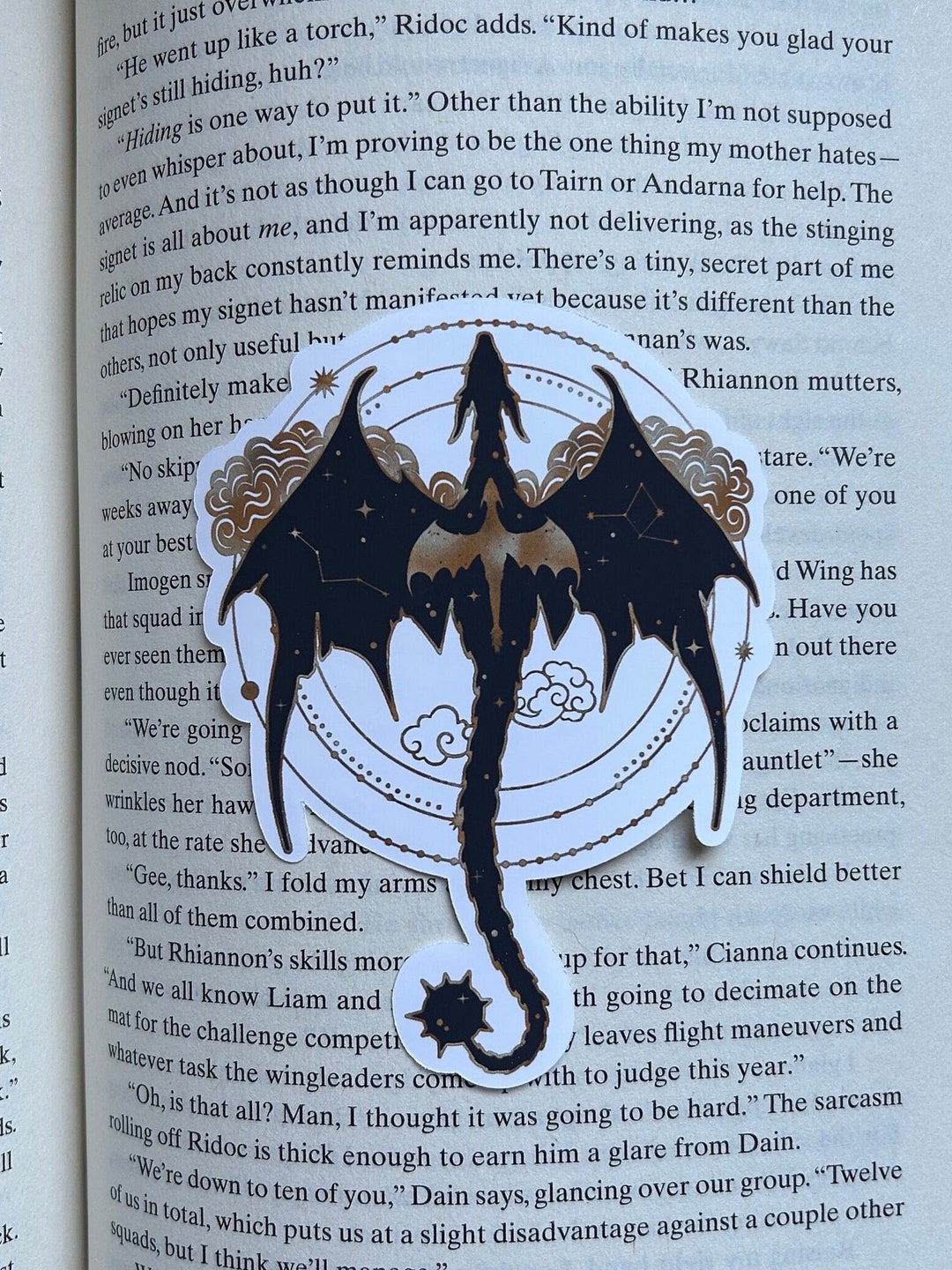 Gold and Black Dragon Bookish Romantasy Sticker Vinyl Dragon Sticker ...