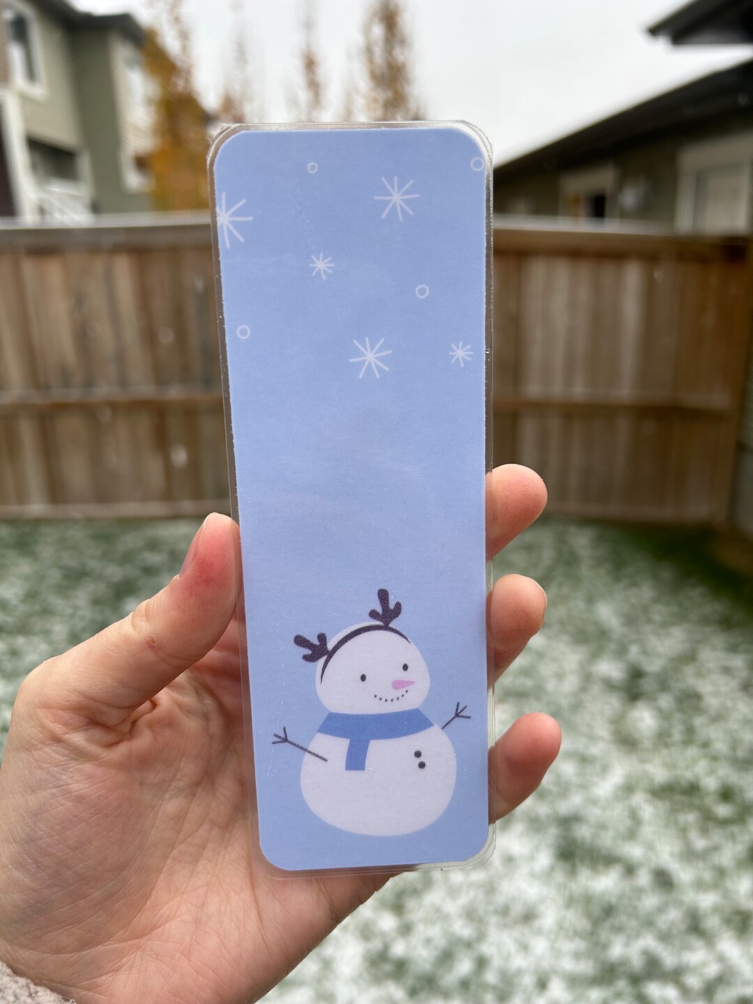 Christmas Snowman Laminated Bookmark Minimal Christmas Aesthetic ...