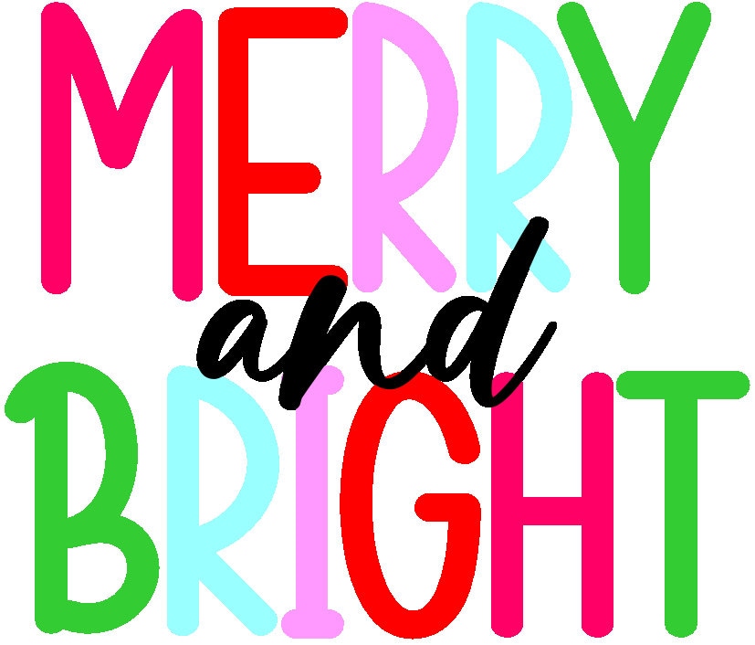 Merry and Bright PNG Digital Download Instant - Etsy
