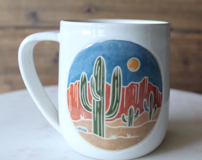 Handmade Ceramic Mug | Desert Oasis | 15 Oz - Etsy