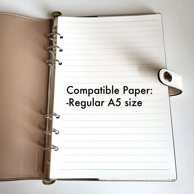 A5 Ring Binder for Coach Notebook Insert, Agenda Slim Rings Converter ...