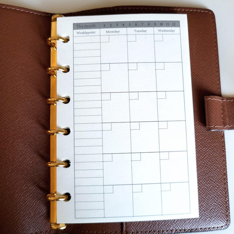 Monthly Planner Refill for Louis Vuitton PM Agenda, Pocket Size Filofax ...