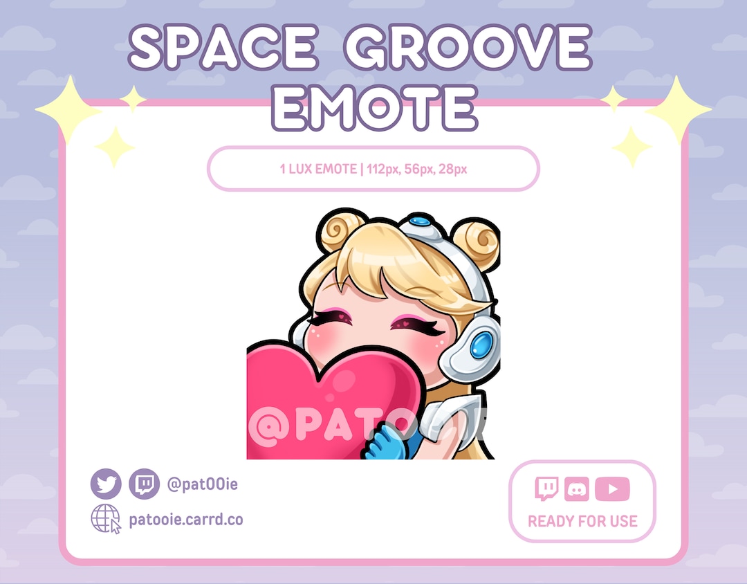 Space Groove Lux Heart Emote (1) for Twitch, Discord, and Youtube | Pre ...
