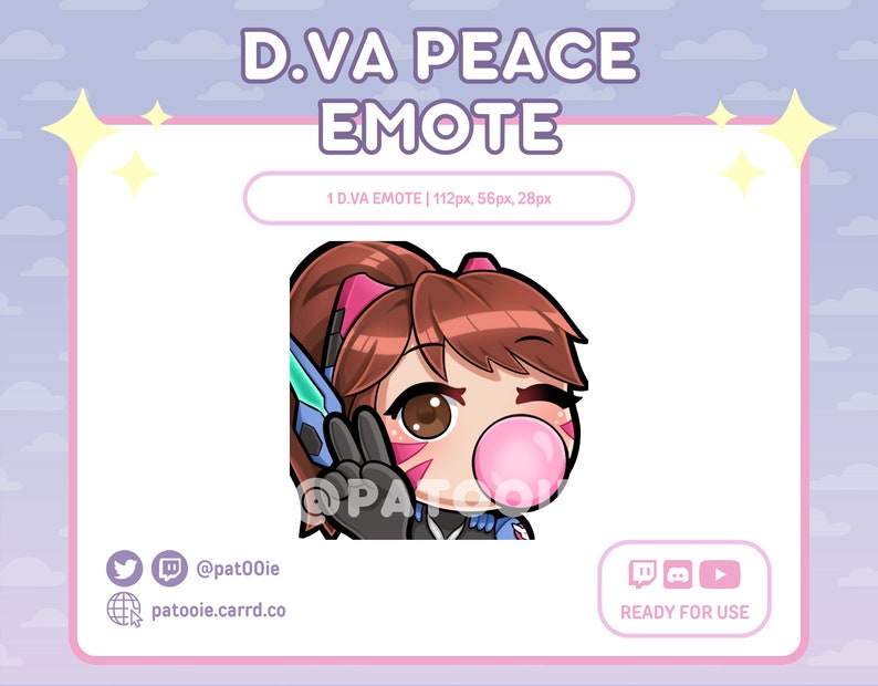 Overwatch D.va Peace Emote (1) for Twitch, Discord, and Youtube | Pre ...