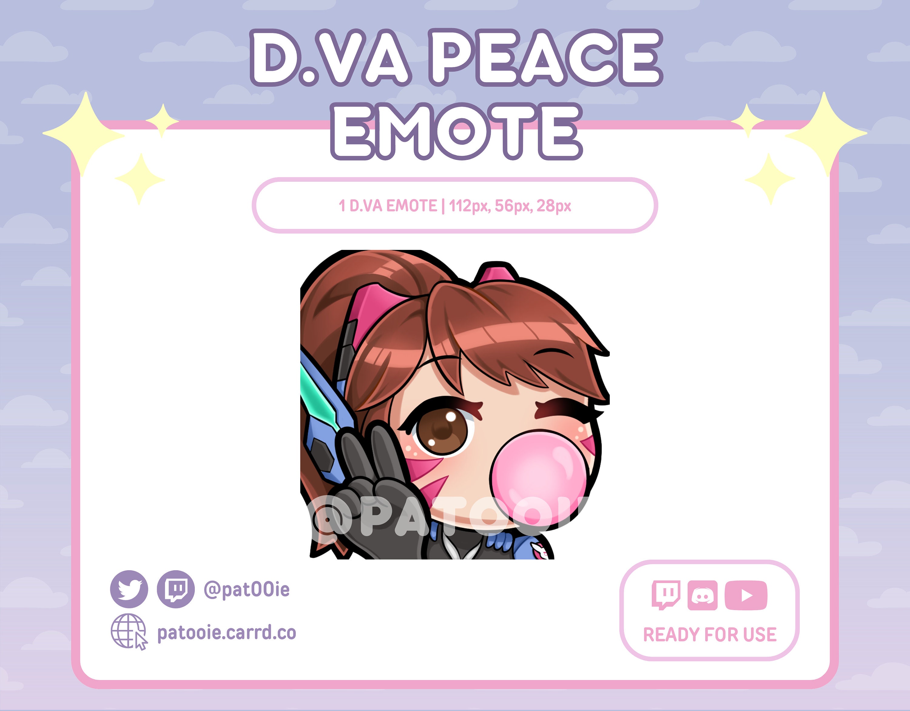 Overwatch D.va Peace Emote (1) for Twitch, Discord, and Youtube | Pre ...